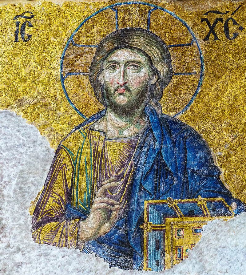 Jesus Christ Icon Christian Mosaic. Stock Image - Image of historic ...