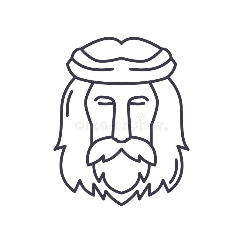 Jesus Christ Icon, Linear Isolated Illustration, Thin Line Vector, Web ...