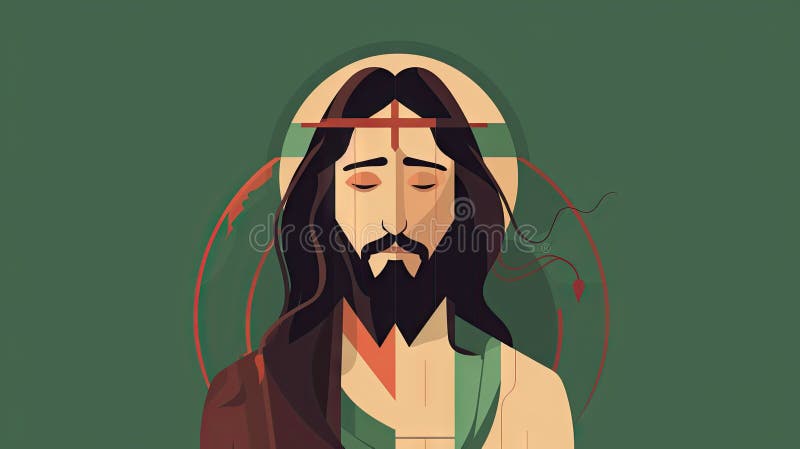 Jesus Christ Illustration - Flat Design - Generative AI - AI Generated ...