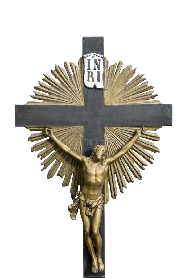 Jesus Christ INRI on the Cross Stock Image - Image of colour, hands ...
