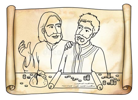 Jesus christ meets Matthew stock illustration. Illustration of christ ...