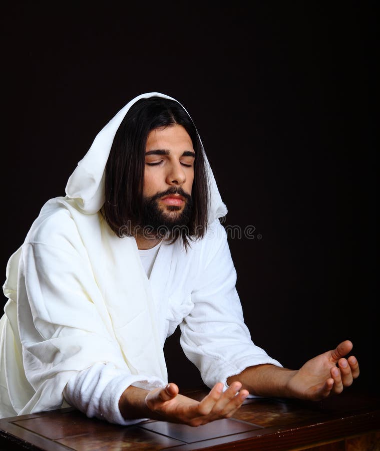 Praying Jesus Christ of Nazareth Stock Image - Image of isolated ...