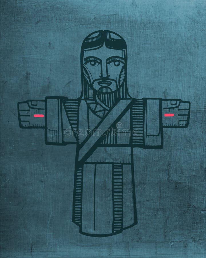 Jesus Christ Open Arms Illustration Stock Illustration - Illustration ...