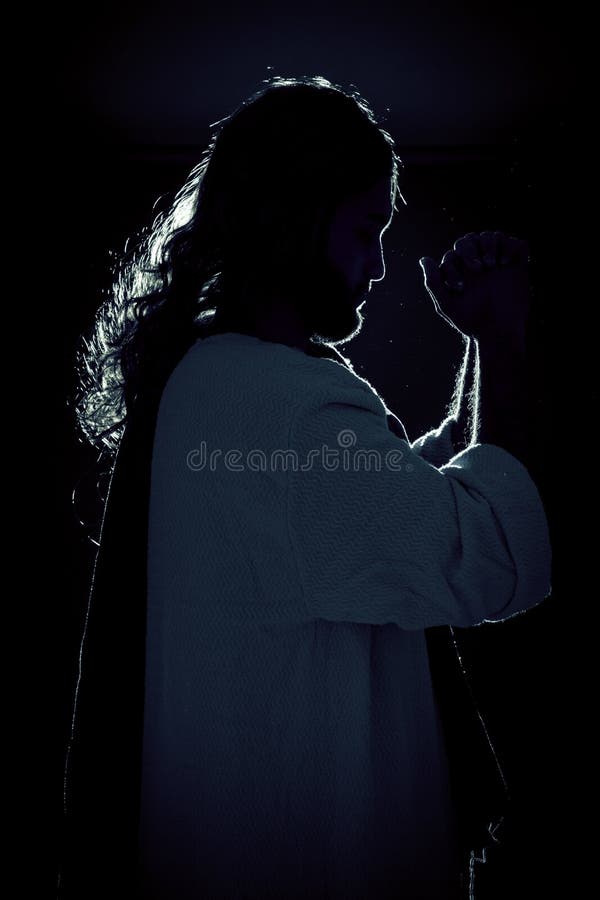 Jesus Christ Praying at Night Stock Image - Image of church, sitting ...