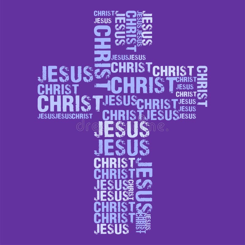 Jesus Christ Purple cross stock vector. Illustration of spiritual ...