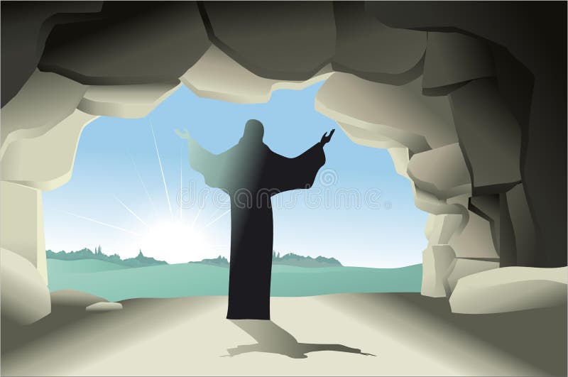 Jesus Christ ressuscité illustration de vecteur. Illustration du église ...