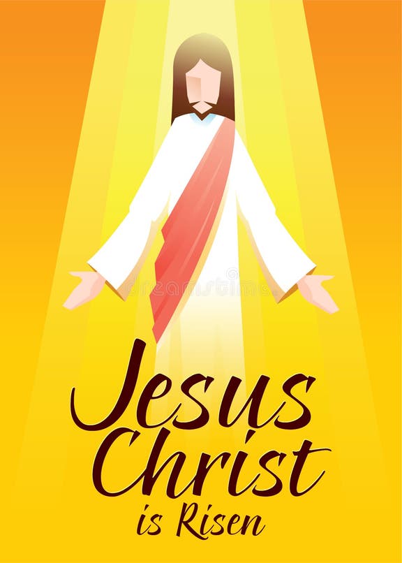 Jesus Christ is Risen in Orange Background with Typography Art Stock ...