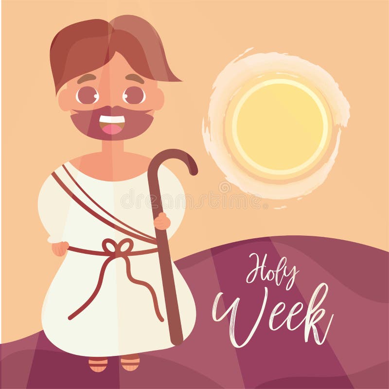 Jesus Christ Shepherd Holy Week Vector Stock Vector - Illustration of ...