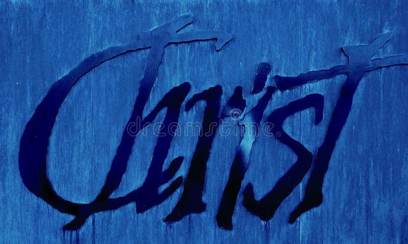 Jesus Christ Sign in Blue stock photo. Image of religion - 83366