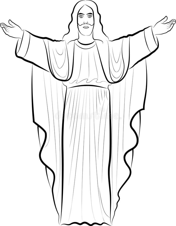 Jesus Christ stock vector. Illustration of contour, catholic - 270484802