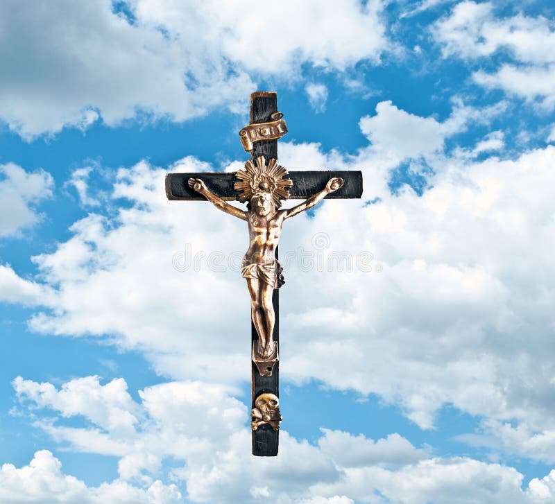 Jesus Christ Sobre El Cielo Azul Foto de archivo - Imagen de dios ...