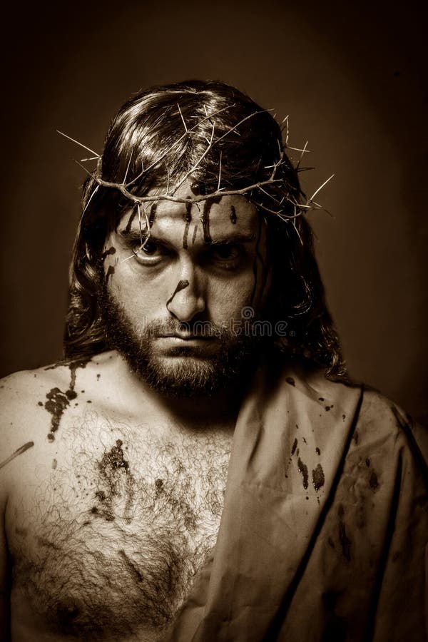 Jesus Christ with Crown of Thorns Stock Image - Image of communion ...
