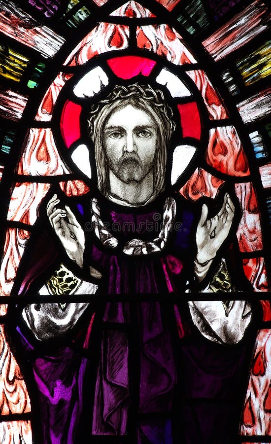 Jesus Christ Subido En Vitral Imagen de archivo - Imagen de cristal ...