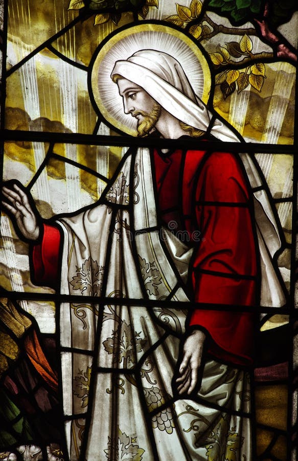 Jesus Christ (subido) En Vitral Imagen de archivo - Imagen de iglesia ...
