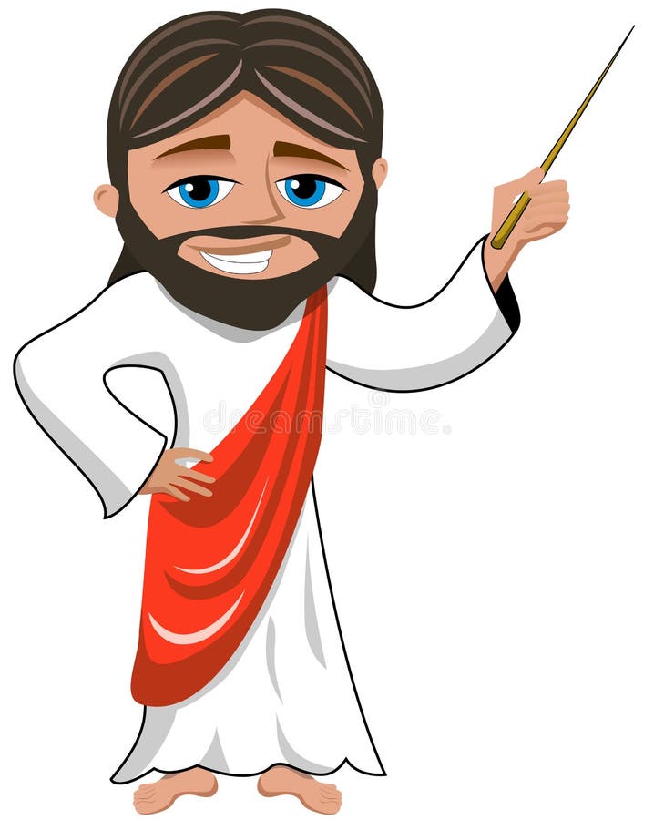 Jesus Christ Teacher Master Stick Isolou-se Ilustração do Vetor ...