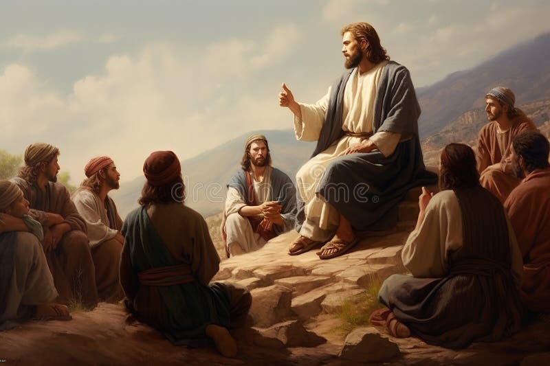 Jesus Christ Teaching To a Multitude of People Generative AI Stock ...