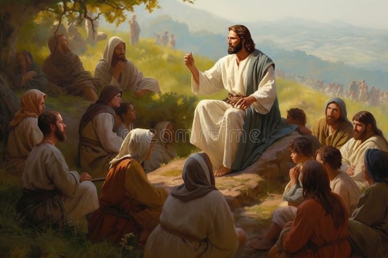 Jesus Christ Teaching To a Multitude of People Generative AI Stock ...