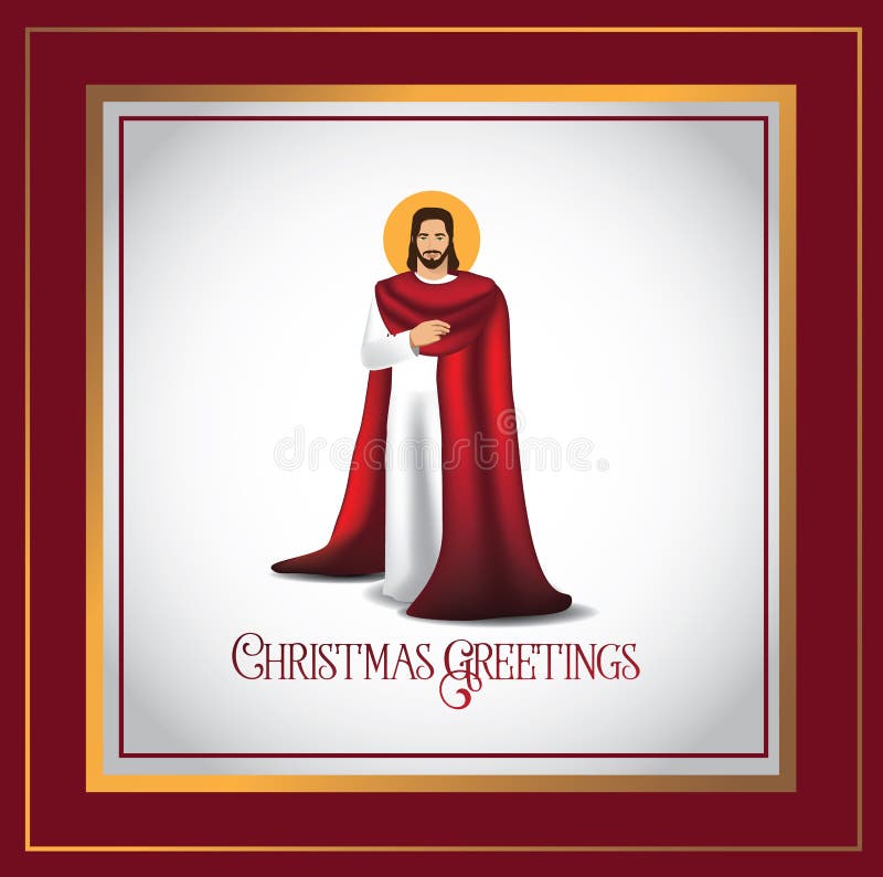 Jesus Christmas Greetings Card Design Stock Vector - Illustration of ...