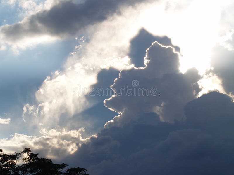 Jesus in the Clouds Looking Down at the Earth Stock Photo - Image of ...