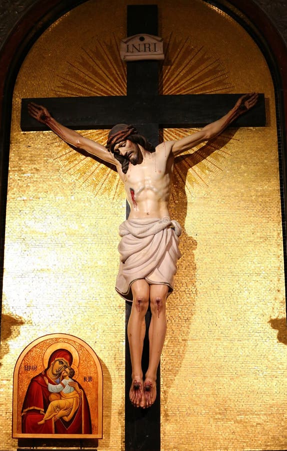 Jesus on cross stock photo. Image of catholic, italy - 68761992