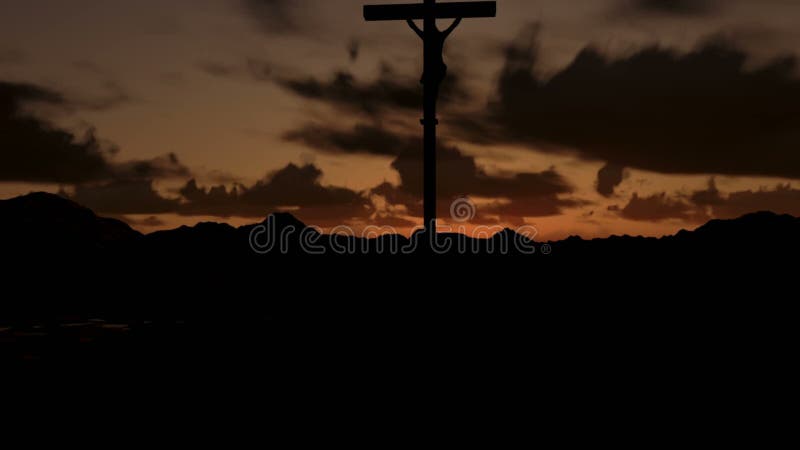 Jesus on Cross, Timelapse Sunrise, Tilt Stock Video - Video of ...