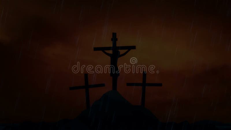 Jesus Crucifixion Under Storm Stock Video - Video of crucifixionn ...