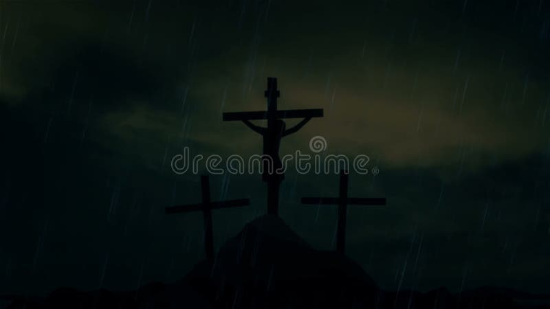 Golgotha Mountain with the Crosses of Jesus and the Two Thieves Stock ...