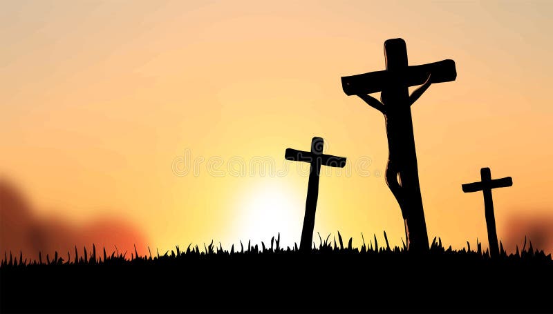Jesus on the cross vector stock vector. Illustration of easter - 51919236