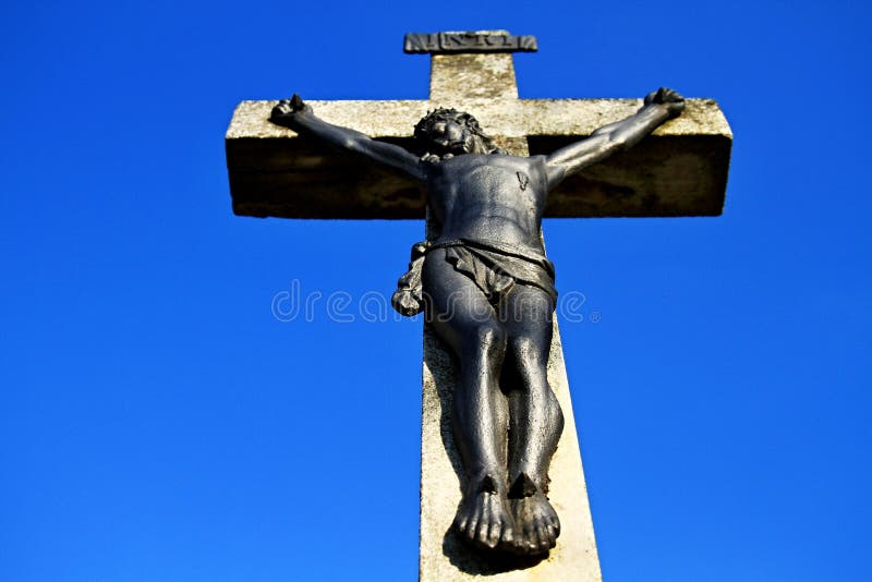 Jesus em uma cruz imagem de stock. Imagem de pano, vida - 63656169