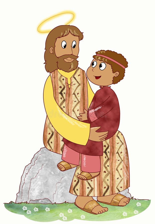 Jesus en kind stock illustratie. Illustratie bestaande uit godsdienstig ...