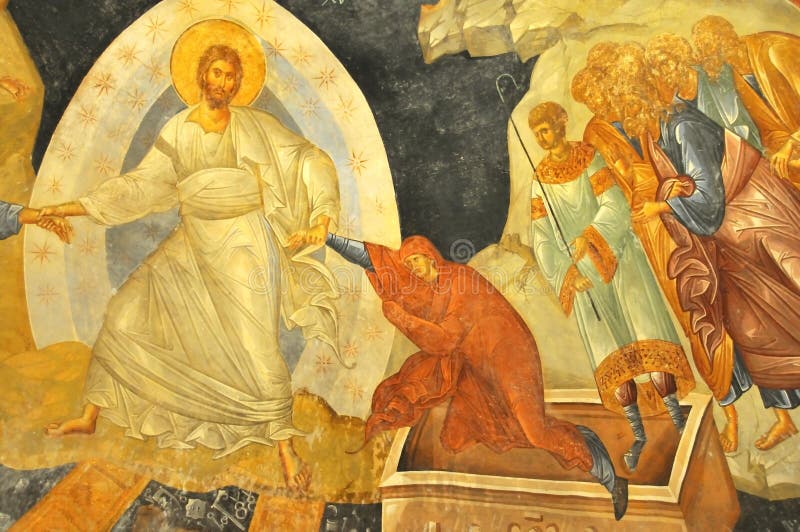 Jesus, Adam and Eve editorial stock image. Image of chora - 12210939