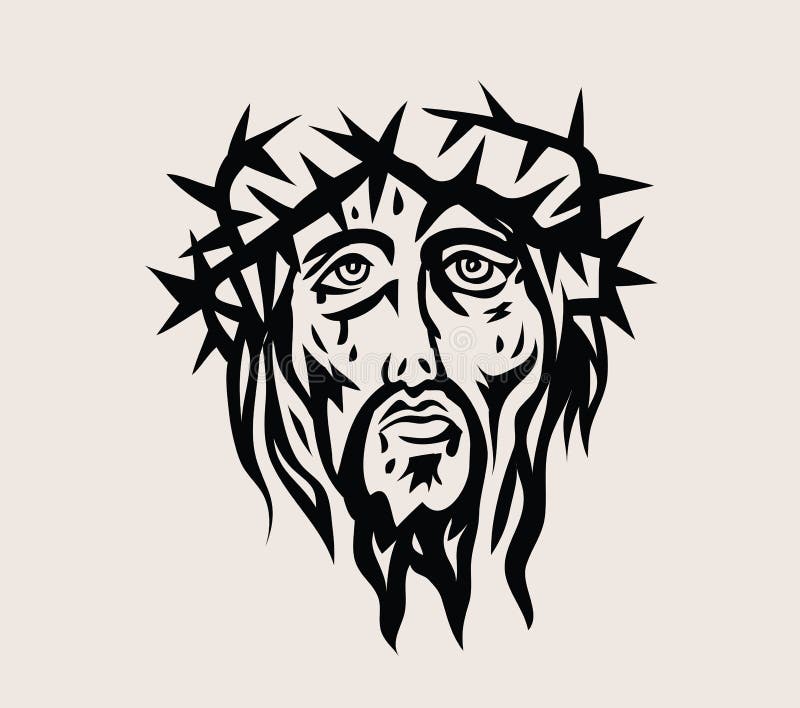 Jesus Face stock vector. Illustration of face, sign, design - 59063715
