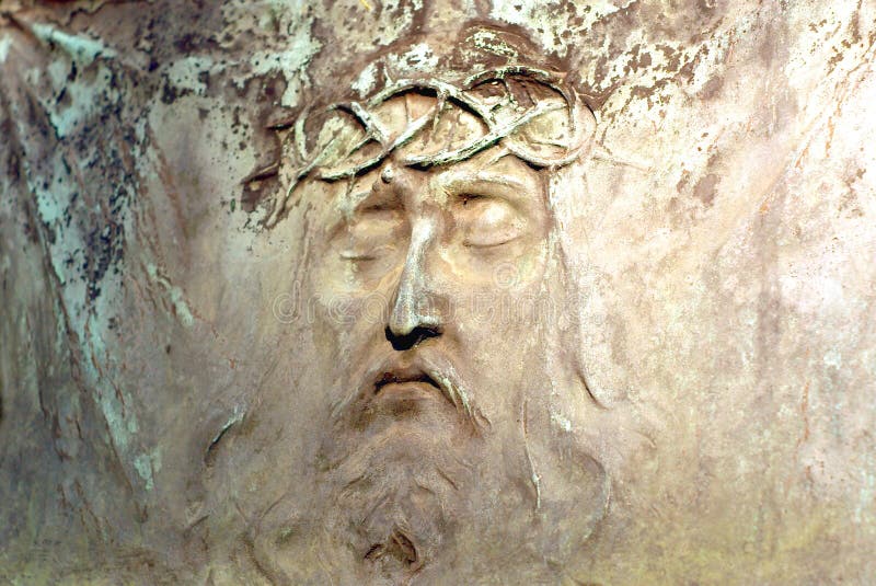 Jesus Face from the Tombstone Stock Image - Image of heavenly, church ...