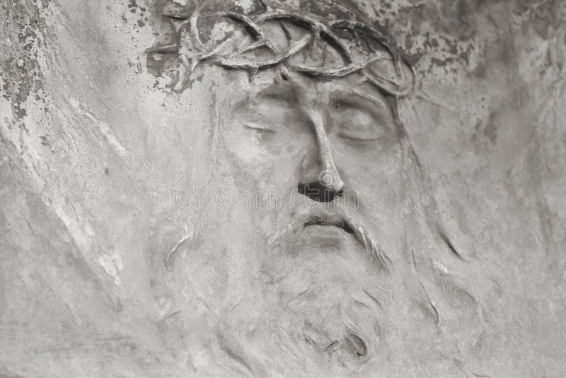 Jesus Face from the Tombstone Stock Photo - Image of sculpture, pray ...