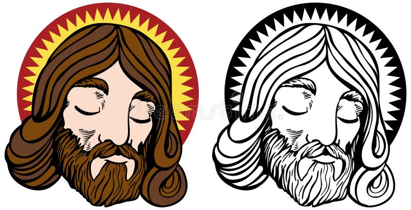 Jesus-Gesichts-Set vektor abbildung. Illustration von krone - 11316058