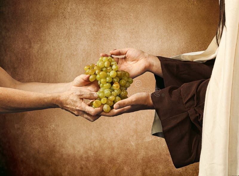 Jesus Gives the Bread To a Beggar. Stock Image - Image of hands, father ...