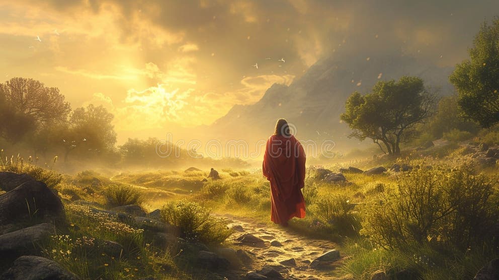 Jesus the Good Shepherd, Jesus and Lambs. Stock Image - Image of head ...