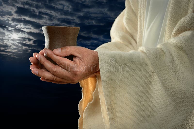 Jesus Hands Holding Cup stock photo. Image of faith, scars - 27448910