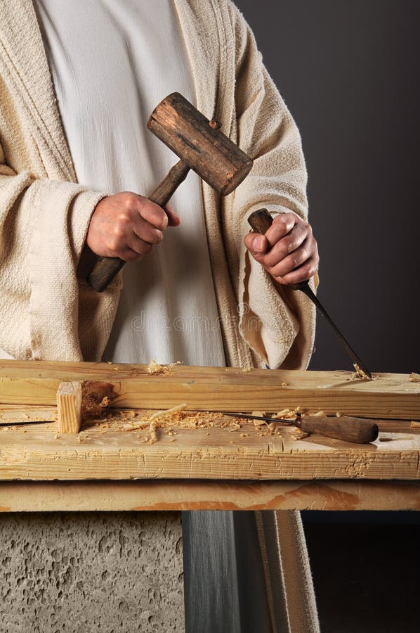 Animated Jesus As Carpenter