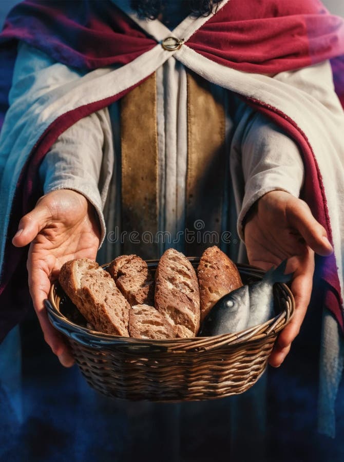 Five Bread Two Fish Basket Stock Illustrations – 53 Five Bread Two Fish ...