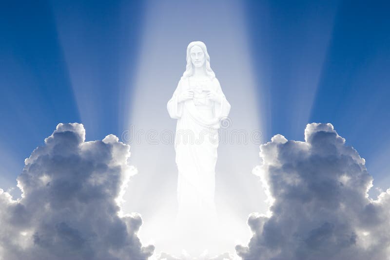Jesus im Himmel stock abbildung. Illustration von belichtet - 4015039