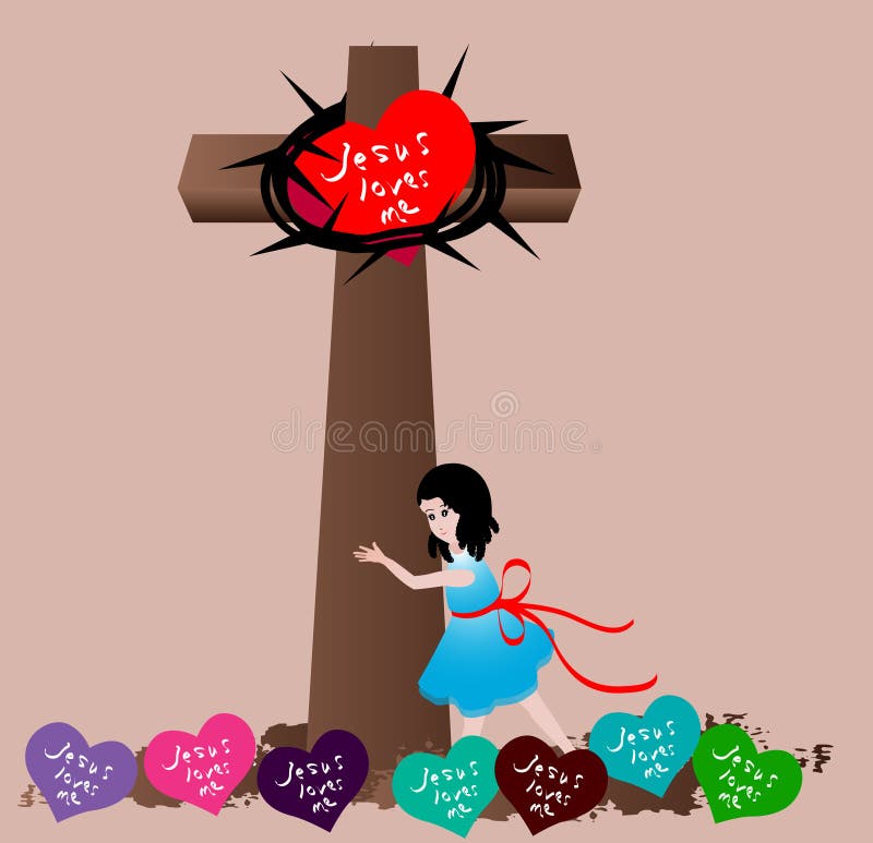 Jesus loves me stock vector. Illustration of decoration - 67190041