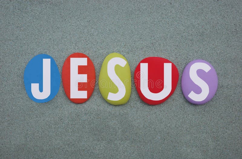 Jesus, Masculine Given Name Composed with Multi Colored Stone Letters ...