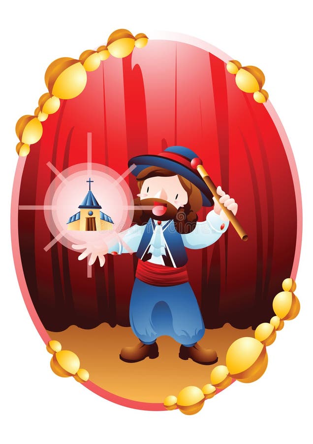 Jesus Performing Magic. Vector Illustration Decorative Design Stock ...