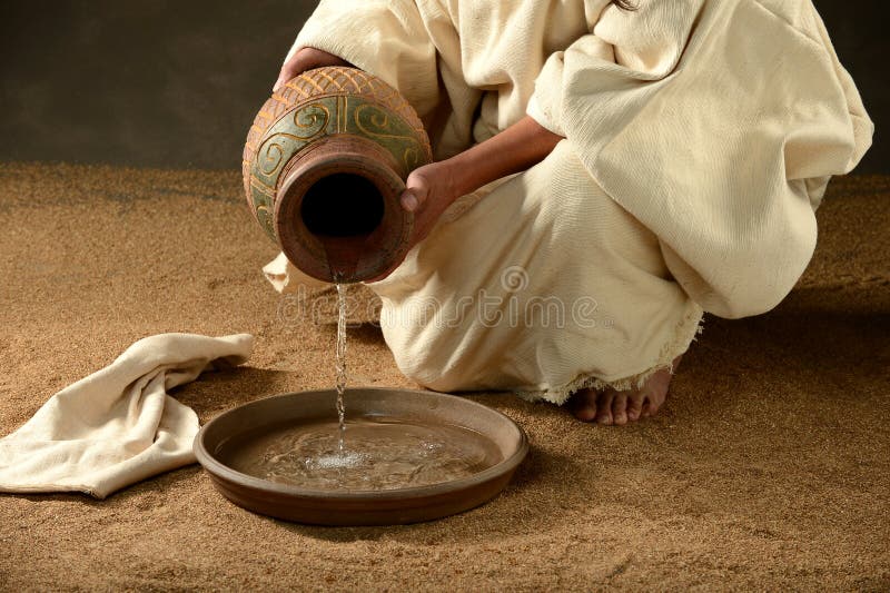 Jesus pouring water stock image. Image of religious, christ - 30908683