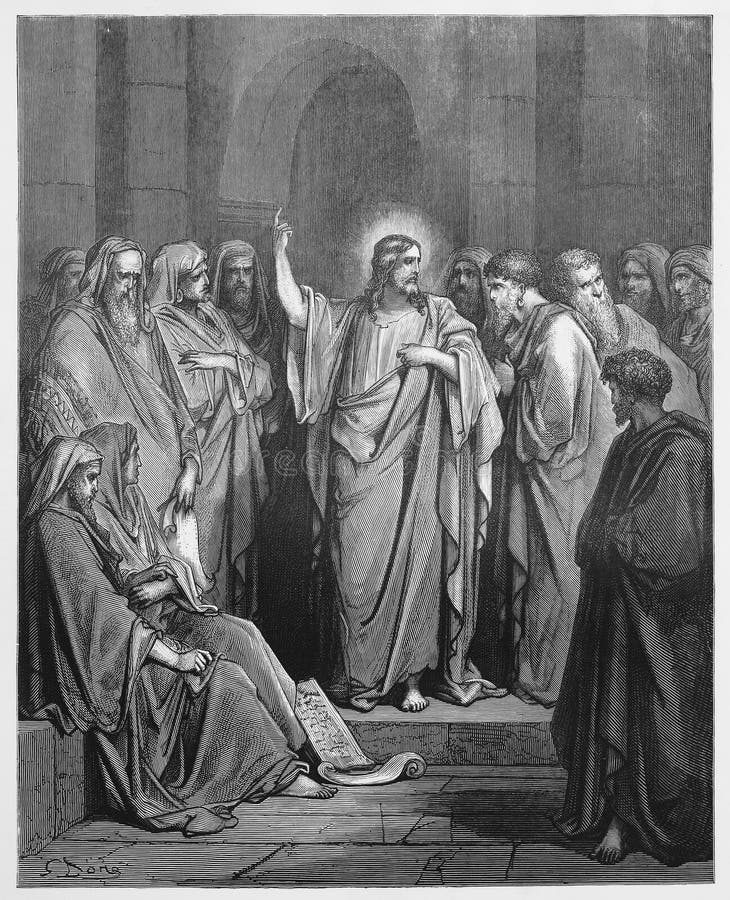 Jesus Preaches in the Synagogue Editorial Image - Illustration of ...