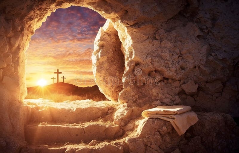 Resurrection of Jesus Christ Stock Photo - Image of sunrise, grave ...