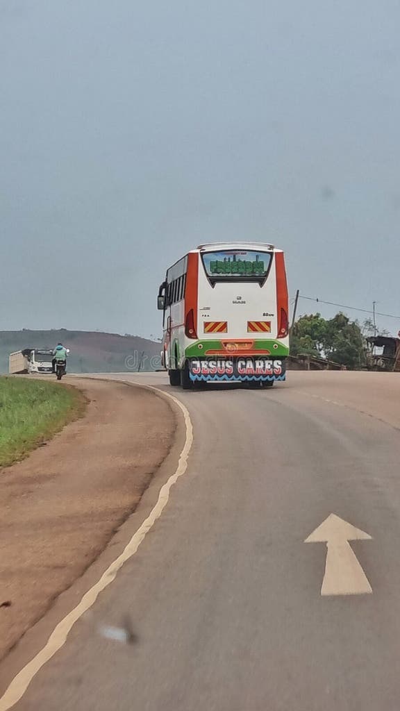 Jesus Saves Bus Uganda editorial stock image. Image of arrow - 261167614