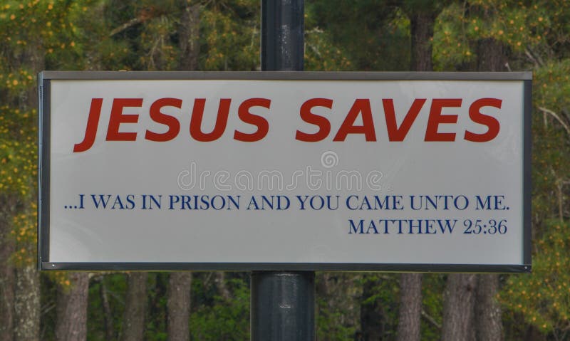 Jesus Saves Sign, he is the Lord and Savior of the World, Georgia Stock ...