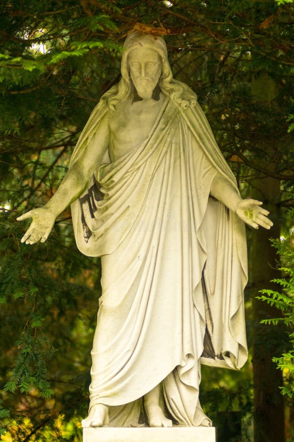 Sculpture of Jesus on Graveyard, Cologne, Germany Stock Photo - Image ...